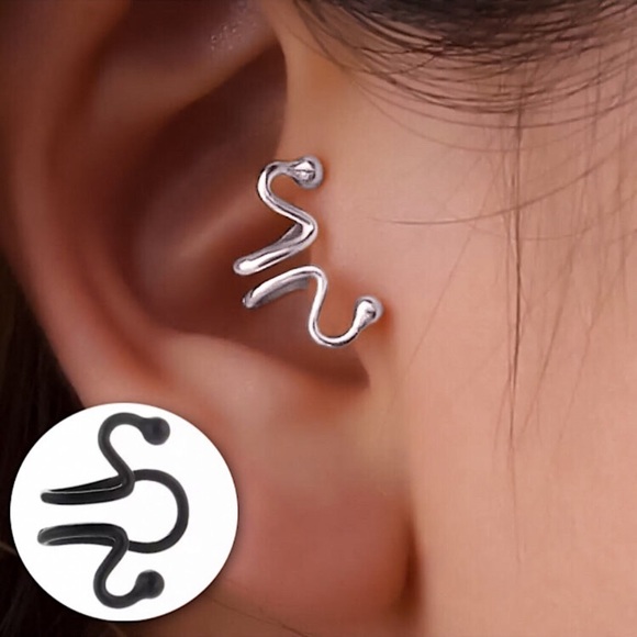 Jewelry | 125new Double Bar Curved Simple Tragus Ear Cuff Earring ...